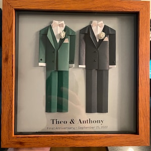 Two Groom's Wdding Frame / Personalised Gay Wedding Gift / Anniversary ...