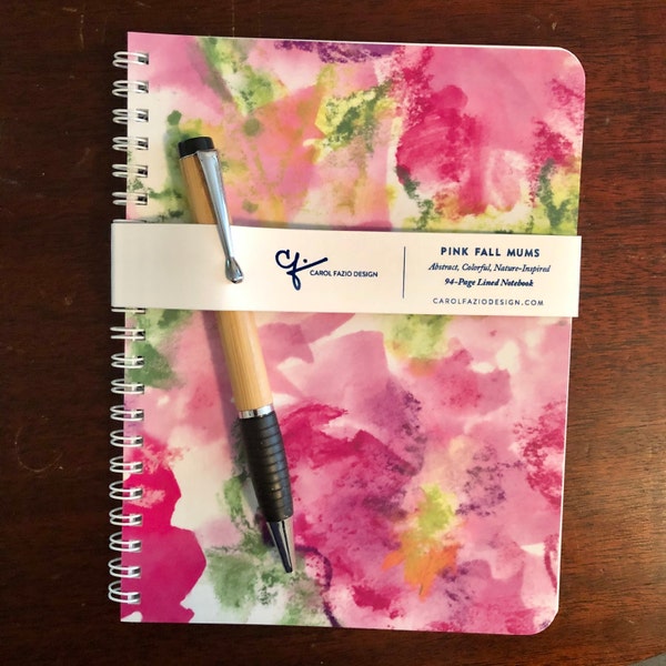 Journal Gift Set With Bamboo Pen, Free Gift Wrap, Antique Blooms, Red ...