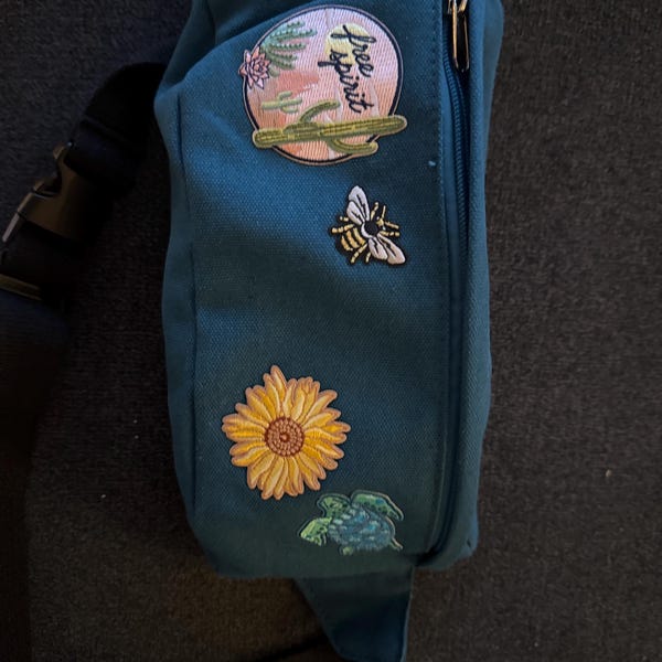 Fanny Pack W. Embroidered Patch - Your Choice of Patch & Color! Denim ...