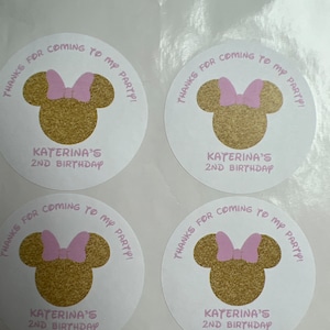 Minnie Mouse Sticker, Personalized, Printed & Shipped, Thank You ...