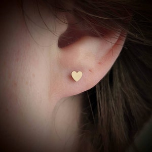 16g Heart Flat Back Earring Internally Threaded Reversible - Etsy