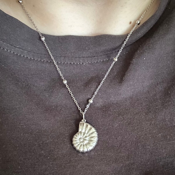 Nautilus Shell Necklace, 18k Gold Plated Pendant, Ocean Jewelry ...