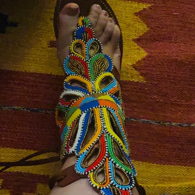 ON Sale,african Handmade Sandals,gladiators Sandals Women Beaded ...