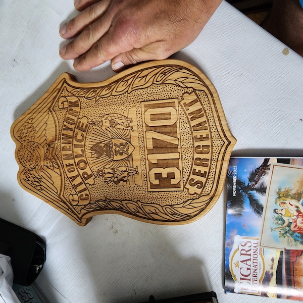 Personalized Wooden New York City Police Shield or Shoulder Patch ...