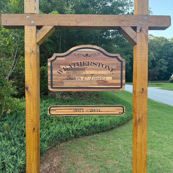 Huge Custom Double Hanging Property Sign, Custom Sign, Business Sign ...