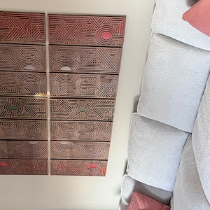 Geometric Mountain Triptych, Three Panels, Rustic Style Wall Art, Mountain Range, Lodge Decor - Etsy