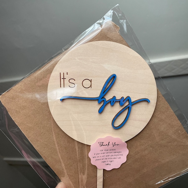 It's a Boy Cake Topper - Gender Reveal Cake Topper, Baby Shower Cake ...