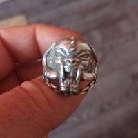 Motorhead Ring, Sterling Silver Warpig Ring, Skull Ring, Biker Ring ...