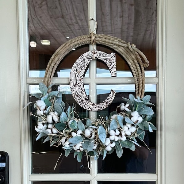 The Wild West Rope Wreath, Floral Rope Wreath , Western Rope Wreath ...