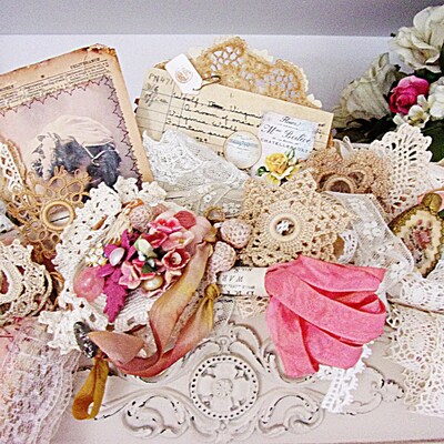 Sweet Handmade Vintage Style Altered Card With Ephemera and Envelope - Etsy
