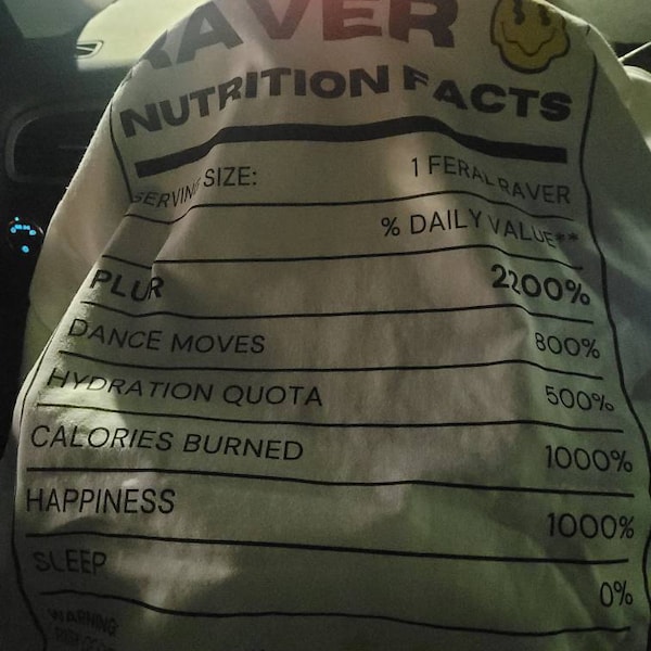 Raver Nutrition Facts Shirt, Rave Outfit, Music Festival Shirt, Rave Tops, EDM Shirt, Festival ...
