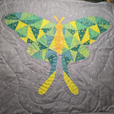 Geometric Luna Moth Foundation Paper Pieced Quilt Pattern Block From ...