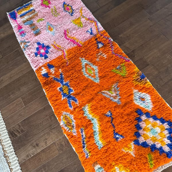 Moroccan Pink Rug, Pink Shag Rug, Moroccan Berber Rugs, Beni Ourain ...