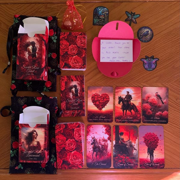Scarlet Rose Love Tarot & Lenormand • 2 Deck Special Bundle • Hattie ...