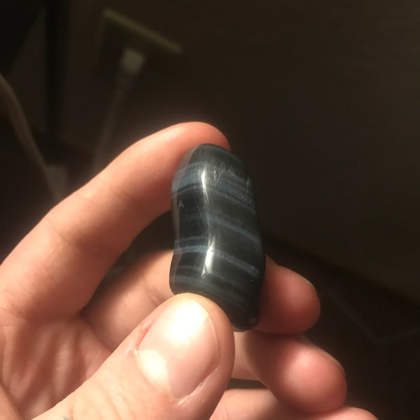 Blue Tigers Eye Tumbled Stone - Multiple Sizes Available - Tumbled Hawk ...
