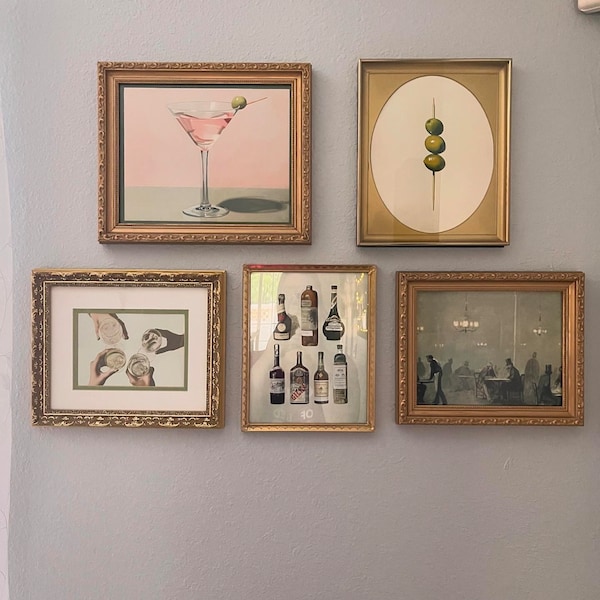 Cocktail Olives Print, Martini Poster, Minimalist Wall Art, Cocktail ...