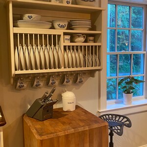 Shaker Peg Kitchen Window Plate Rack Shelf Wood Dish Cabinet | Etsy