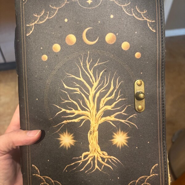 400 Page Tree of Life Handmade Leather Grimoire Journal Blank Spell ...