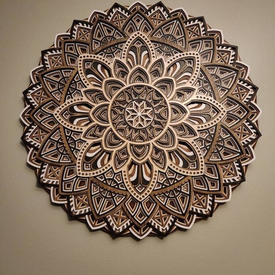Wood Mandala, Wood Carving Wall Art, Multilayer Decor, Home Decor ...