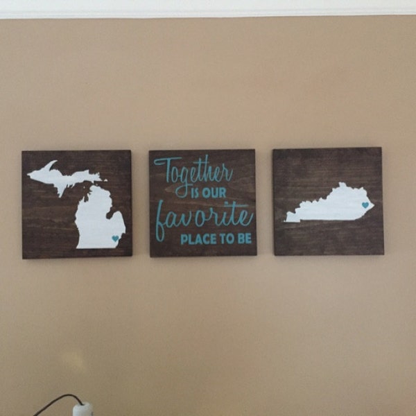 State Wood Sign - Hometown Sign - Moving Gift - State Wall Art ...