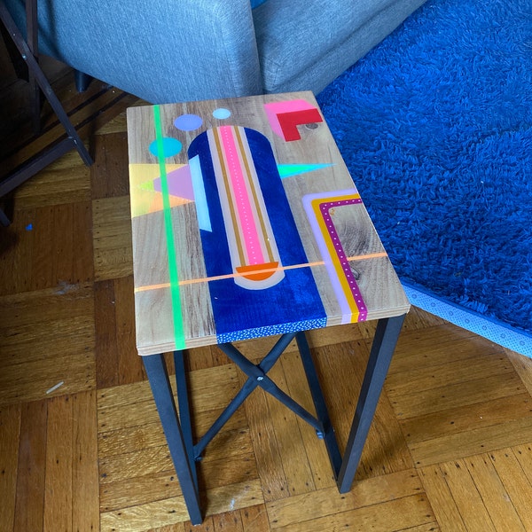 Vibrant Resin Colorful Flower Side End Coffee Table,rainbow Funky ...