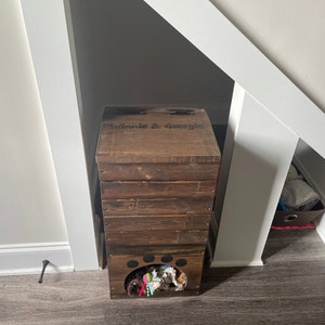 Wood Dog Toy Box / Wooden Dog Toys Storage Bin / Pet Toy Storage ...