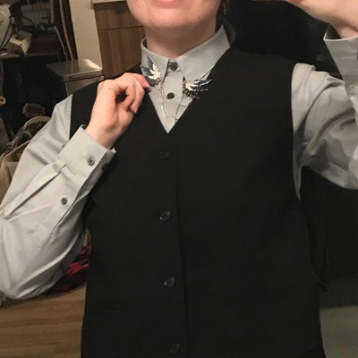 Fairy Wings Collar Pins Gold Plate Hard Enamel Pins W/ Chain Fantasy ...