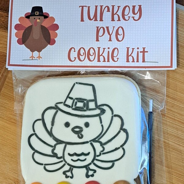 Fall Thanksgiving Cute Turkey Pilgrim PYO Cookie Stencil Digital ...