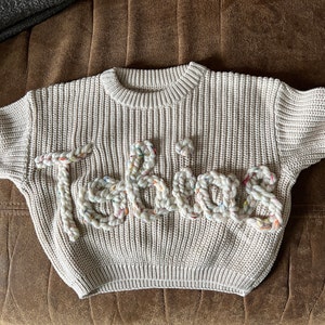 Personalised Childrens Floral Initial Jumper Hand Embroidered - Etsy