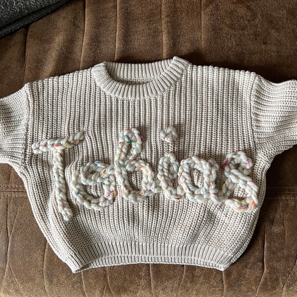 Personalised Childrens Name Jumper Oversized Personalised Jumper Hand ...
