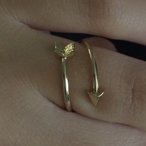 Arrow Wrap Ring, Arrow Ring, Adjustable Arrow Ring, Gold or Silver - Etsy