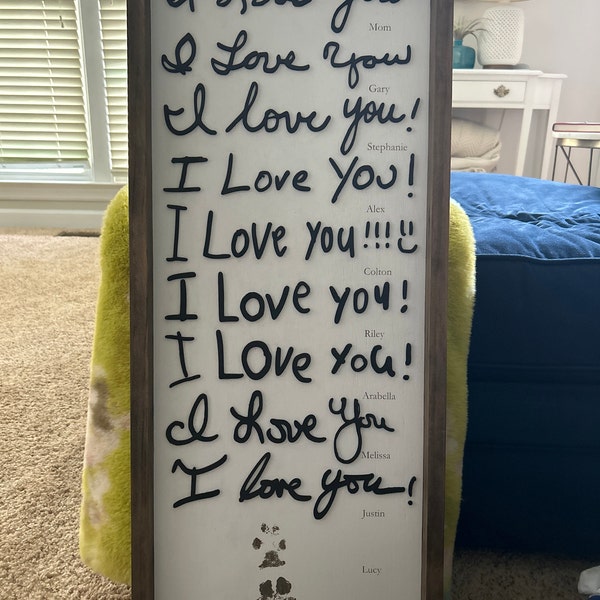 I Love You Handwriting Sign. 3D Handwriting Sign. Personalized ...