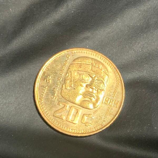 Mexico 20 Centavos Coin: Olmec Head & Eagle, Craft Jewelry (20mm) - Etsy