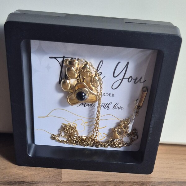 Personalized Birth Month Flower Photo Projection Necklace, Engraved ...