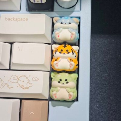 Cute Tiger Animal Artisan Keycap Cat Keycaps Perfect Handmade Gift - Etsy