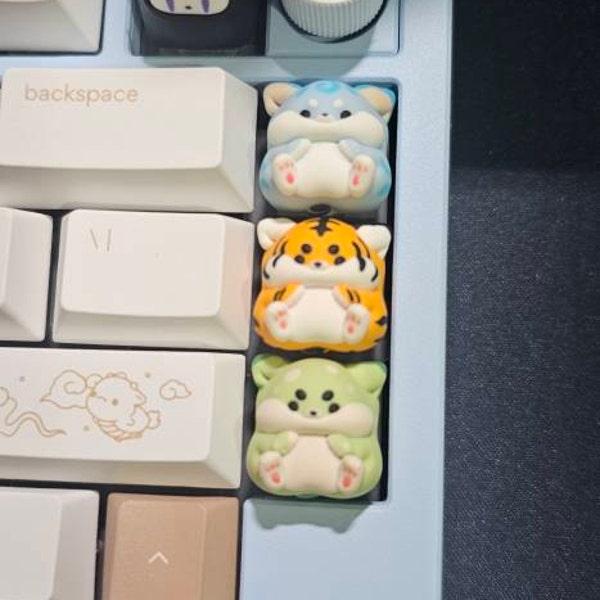 Cute Tiger Animal Artisan Keycap - Cat Keycaps - Perfect Handmade Gift ...