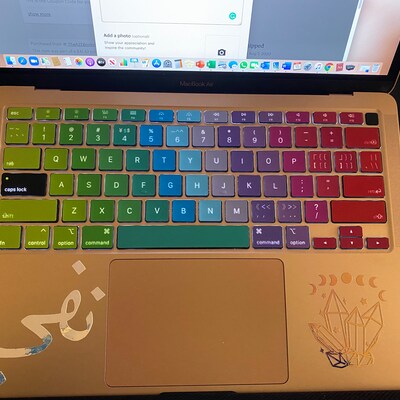 Vibrant Rainbow Mosaic Keys Sticker for MacBook Keyboard Colorful ...