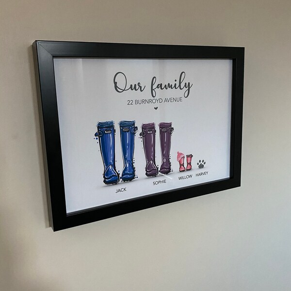New Home Print, New Home Welly Print, Personalised Gift, First Home ...