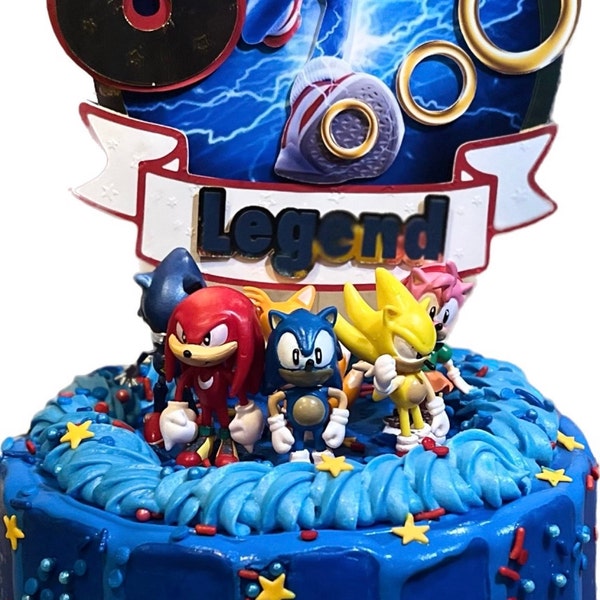 Sonic Topper|custom Name and Age|boy Party - Etsy