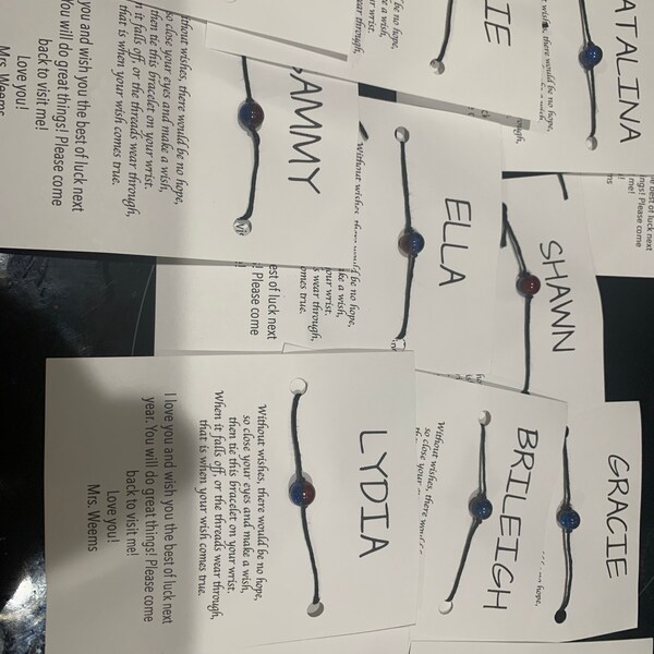 Personalized Back to School Year Class Wish Bracelets - Bulk Discount ...