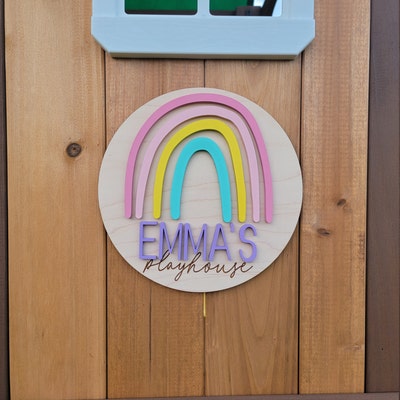 Round 3D Rainbow Welcome Wooden Sign Baby Name Announcement - Etsy