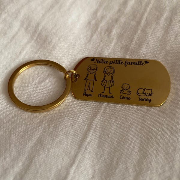 Personalized Engraved Family Key Ring in Stainless Steel Metal - Etsy
