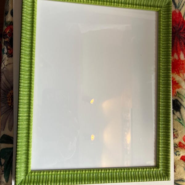 Eclectic Picture Frames Colorful Ridges Funky Decor Vintage Lime Green ...