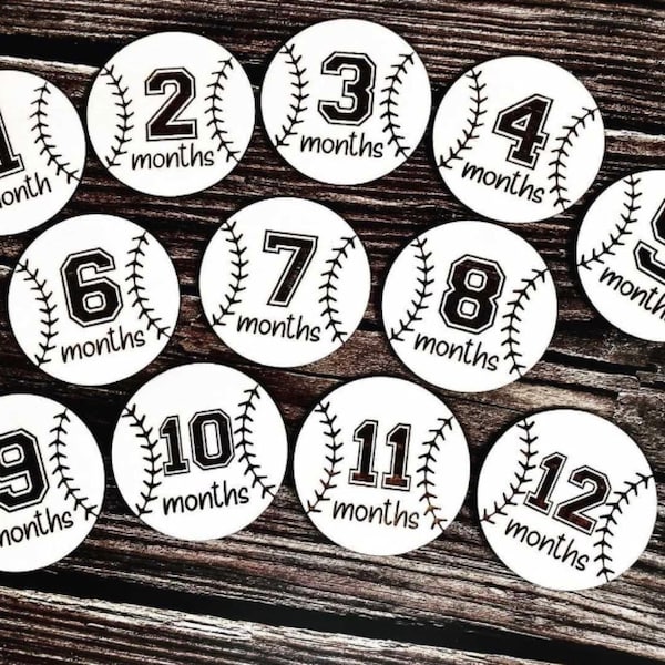 Baby Milestone Tags DIGITAL DOWNLOAD | Baseball Fan Milestone Photo ...