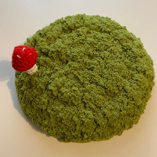 Cottagecore Coaster, Moss Mushroom Crochet Coaster, Hand Crocheted ...