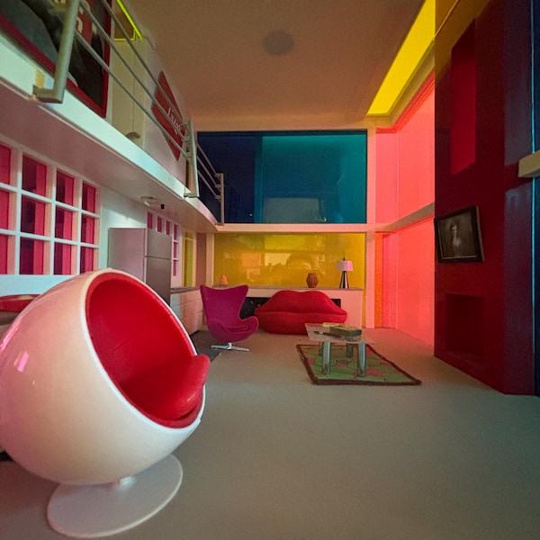 1:12 Scale Miniature Mid Century Modern Ball Chair, Egg Chair Designer ...