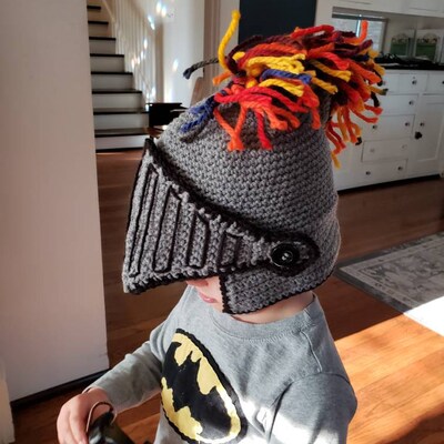 Crochet Knight Helmet Pattern. Easy Downloadable Instructions for Cool ...