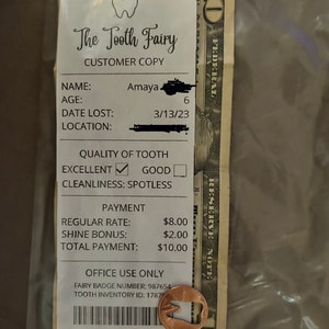 MINI Tooth Fairy Letter & Envelope Kit for Children INSTANT Edit Lost ...