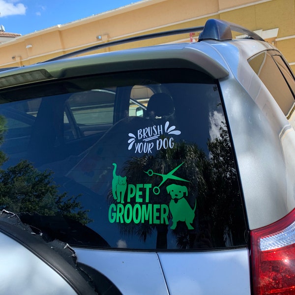 PET GROOMER Grooming Dog Cat Grooming Business Sign Vinyl Decal Sticker ...