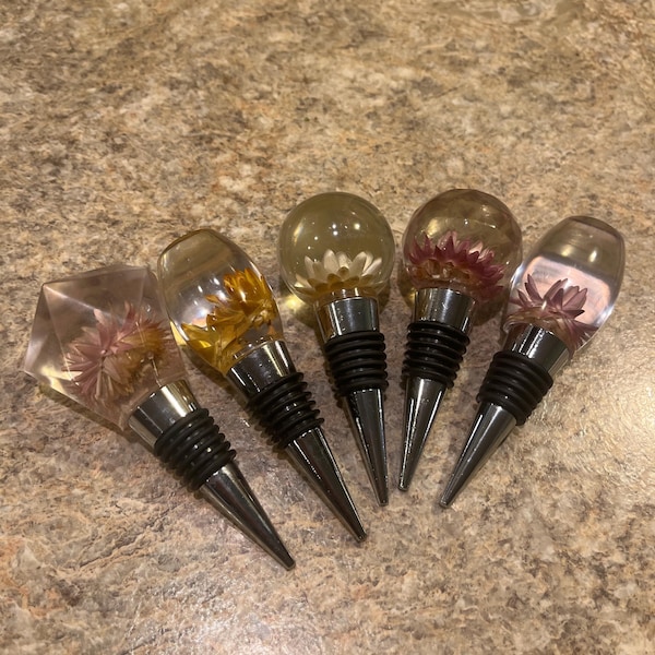 Handmade Wine Stopper. Beautiful Real Flowers. Mother’s Day. Gift for ...